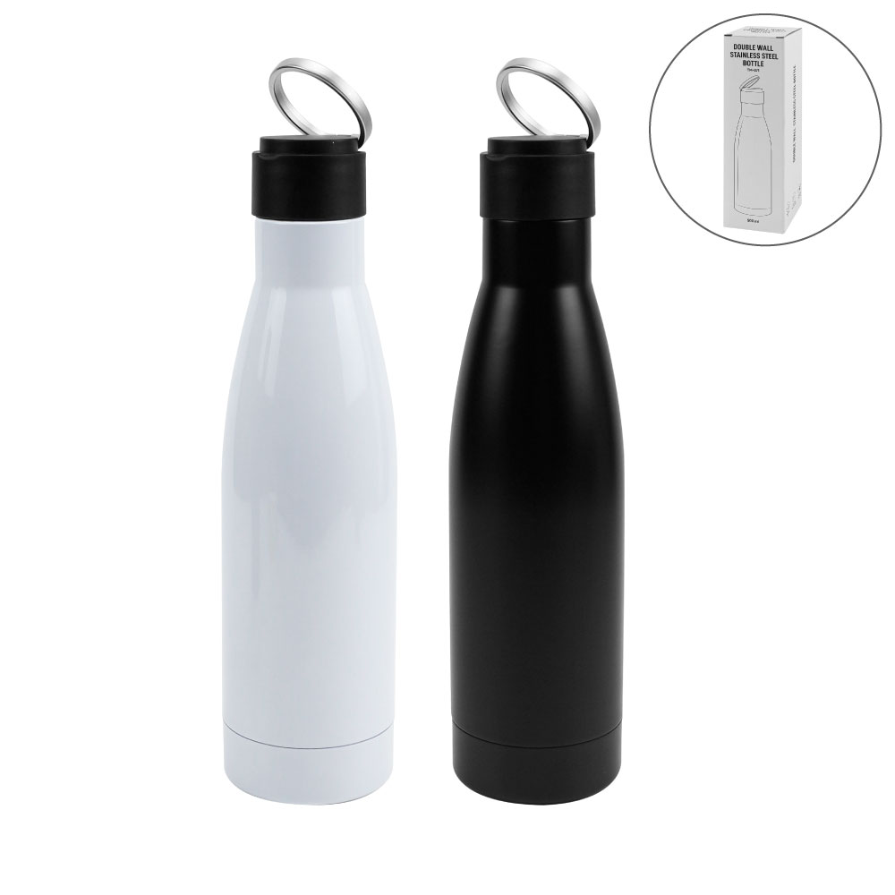 Double Wall SS Bottles, Twist-off Lid, SS Foldable Handle, 500ml | Steigens